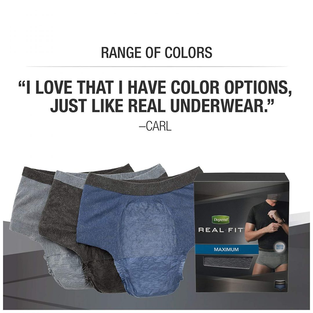 Depend Real Fit Incontinence Underwear For MEN, Maximum Absorbency ...